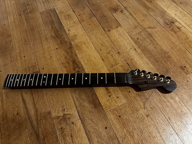 Warmoth Strat Neck W/Schaller Tuners - Madagascar Ebony Wenge | Reverb