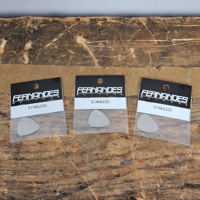 Fernandes 0.8mm Stainless Steel Guitar Picks Set of 3 | Reverb