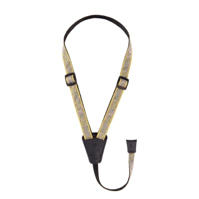 D'Addario Cradle Ukulele Straps, Paisley Yellow/Purple | Reverb