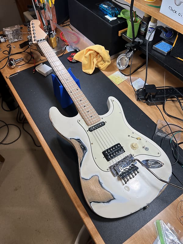Custom Super Strat - Worn White | Reverb