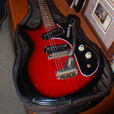 1968 Teisco Viper V-2 Redburst Bizzaro Blade Pickups Pro | Reverb