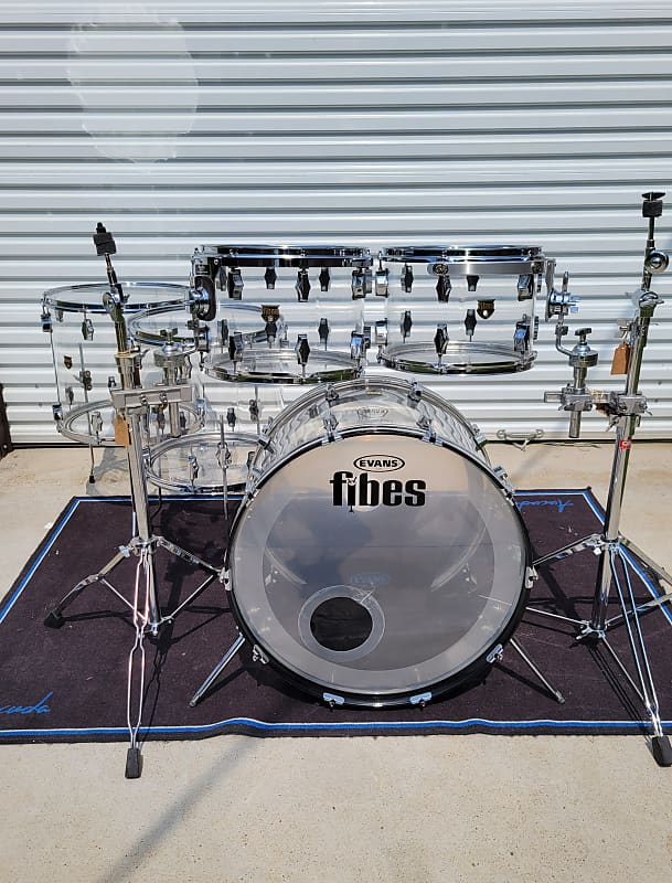 Fibes Austin-Era Crystalite Clear Acrylic 5 Piece Drum Shell | Reverb