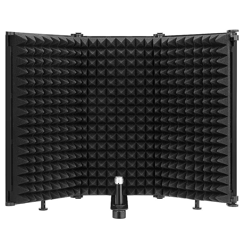 Microphone Isolation Shield, Foldable Mic Shield with Triple | Reverb