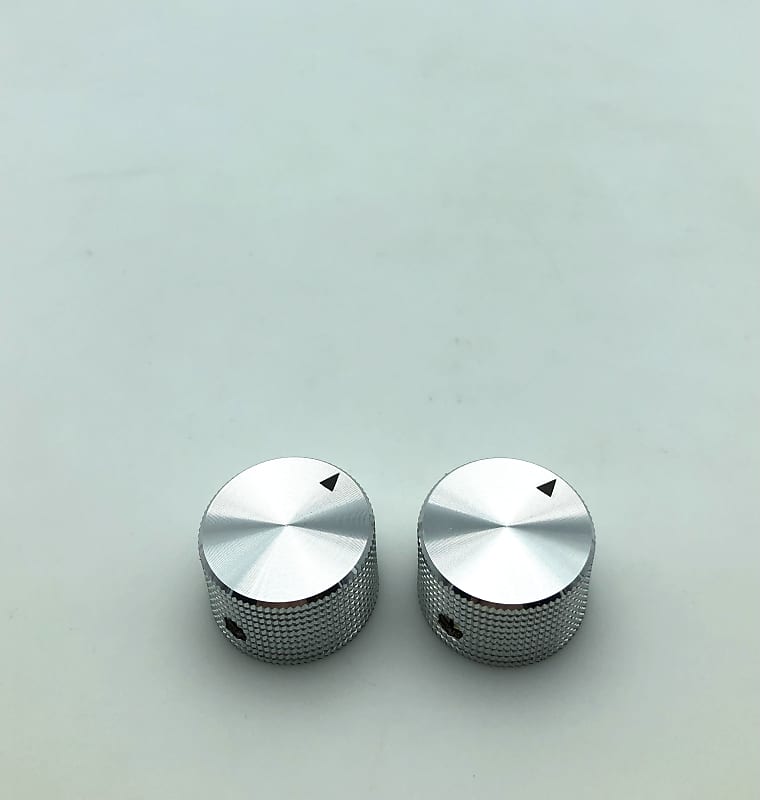 2 Knurled Audio Component Style Pointer Knobs - Aluminum | Reverb