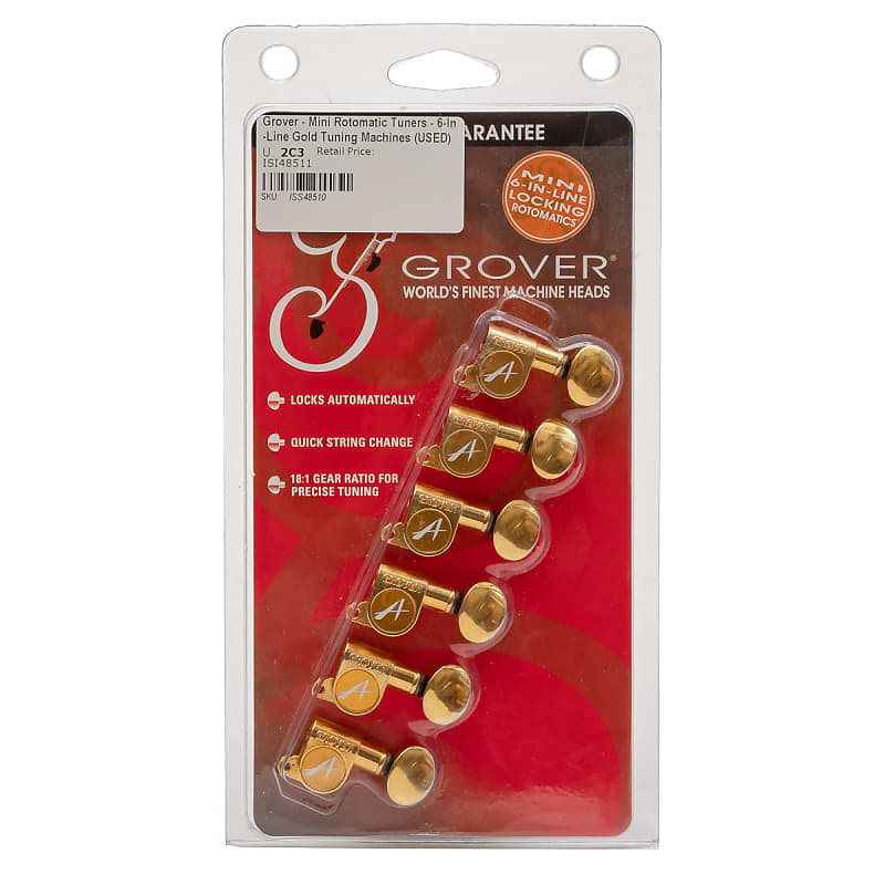 Grover - Mini Rotomatic Tuners - 6-In-Line Gold Tuning | Reverb