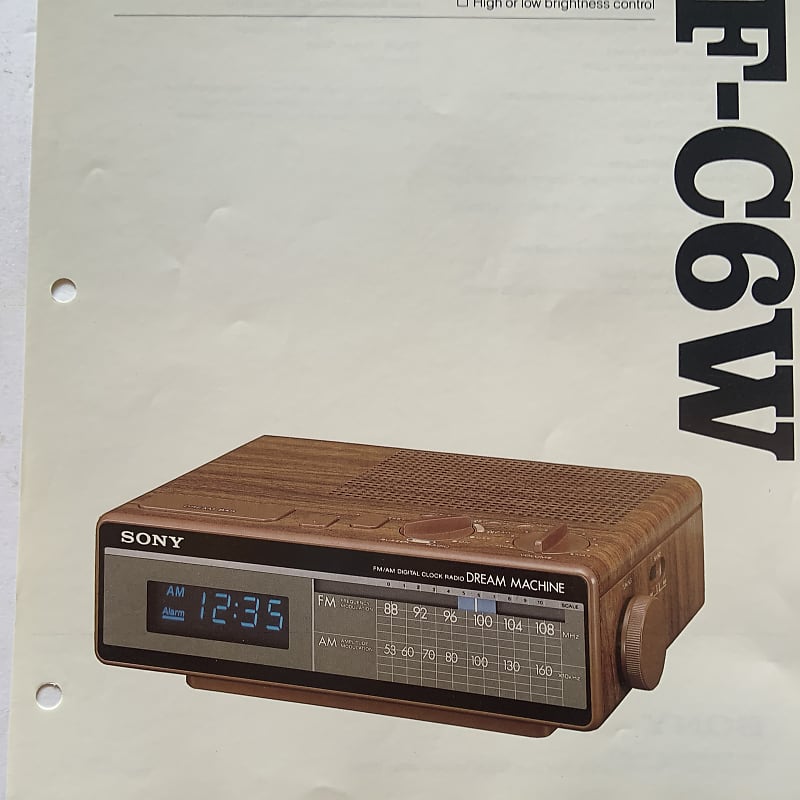 Sony ICF-C6W 1987 dealer sheet | Reverb
