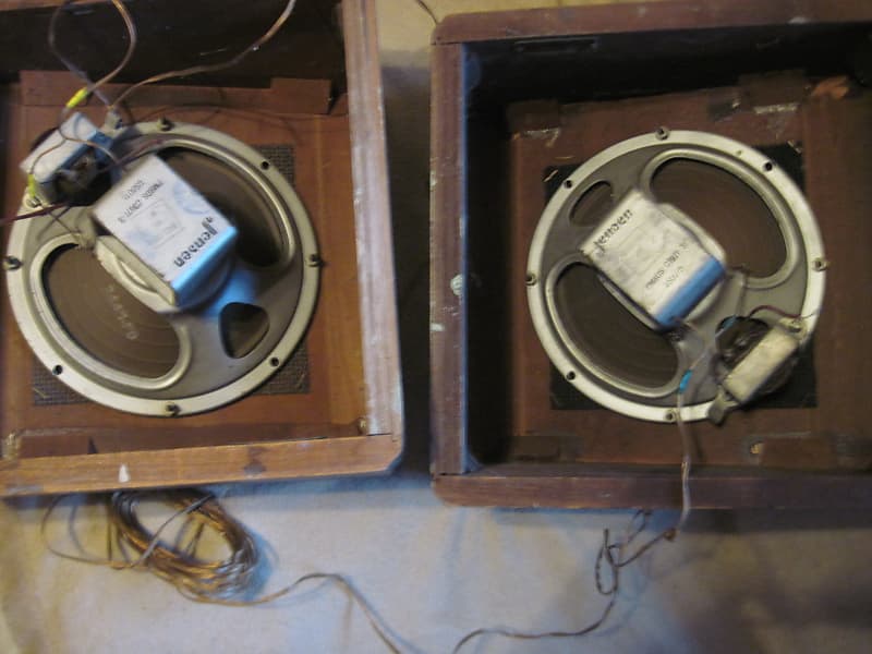 Pair 2 Wood Cabinets PA Juke Box Alnico Speakers Rauland | Reverb