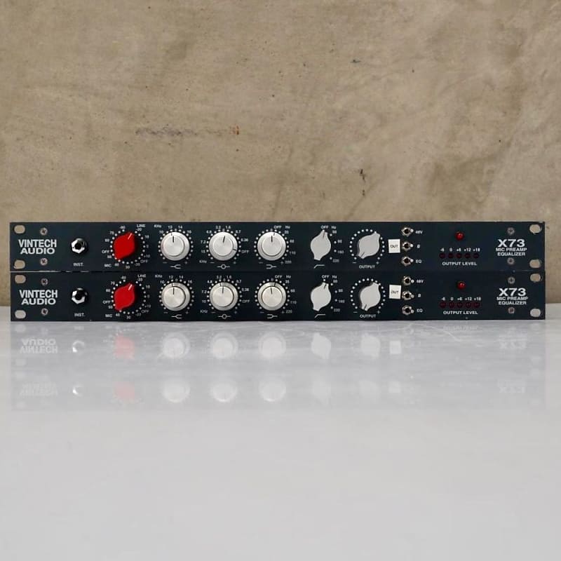 2 Vintech X73 Neve 1073-Style Channel Strips Preamp EQ w/ PSU | Reverb