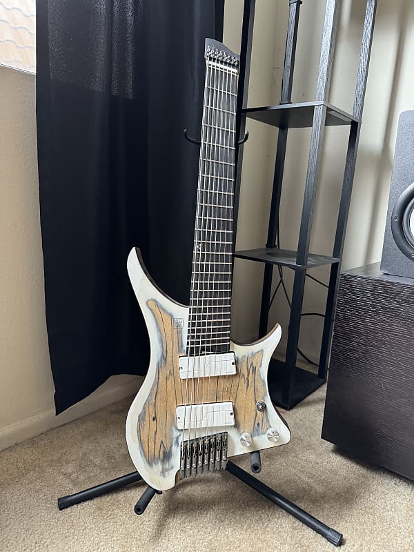 GOC Materia E Series 8 String Headless Guitar Pale Moon Ebony | Reverb