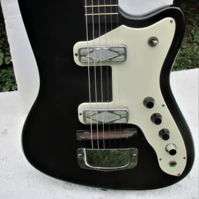 Harmony Silvertone Bobkat Guitar, 1960's, Rare Black Finish Harmony Silvertone Bobkat Guitar, 1960's, Rare Black Finish