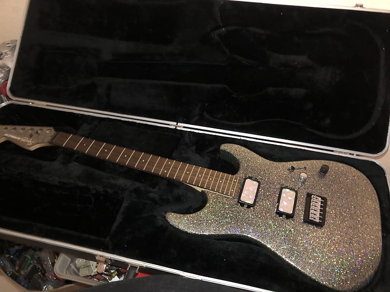 Squier Showmaster holoflake guitar with lace alumitone | Reverb