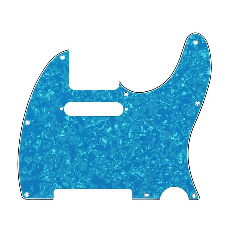 8-Hole Telecaster Pickguard - 4-Ply Light Blue Pearl | Reverb