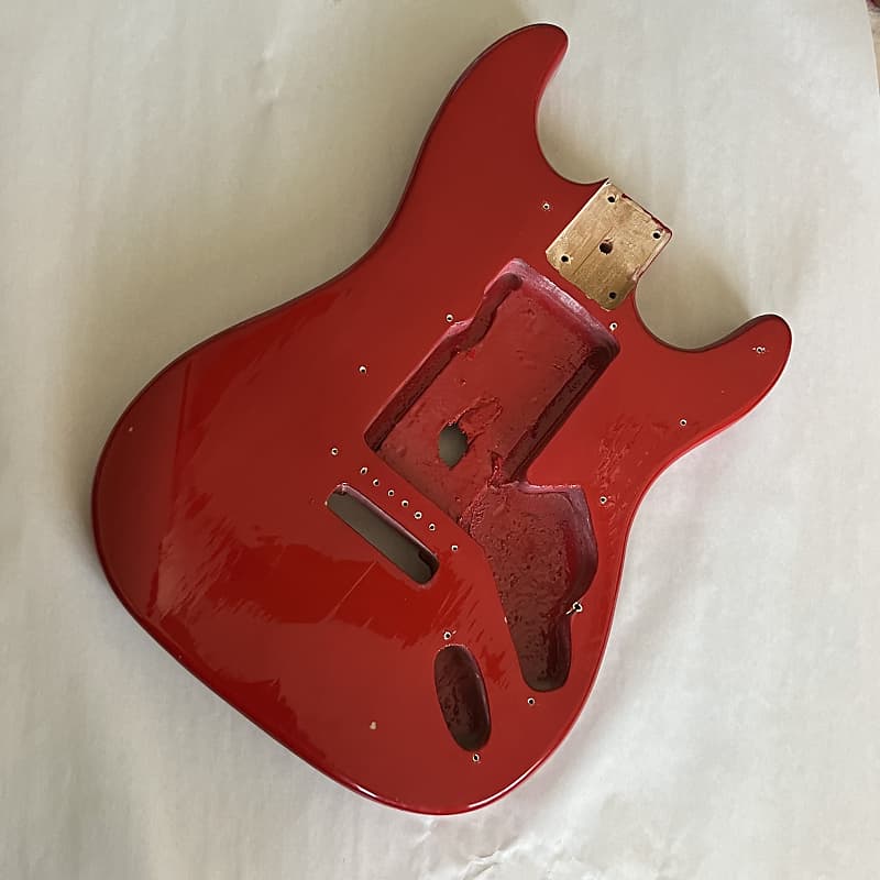 Unknown Fender Stratocaster Copy Red Guitar Body | Reverb