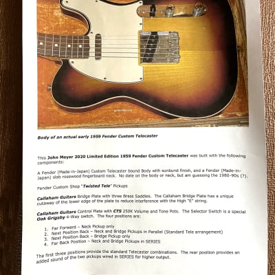 2020 Limited Edition 1959 Fender Custom Telecaster with | Reverb