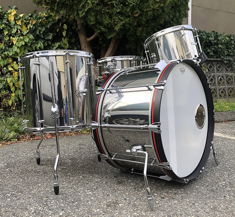 Dunnett Stainless Steel 3+1(snare) pc drum kit - 1 of 1 made | Reverb