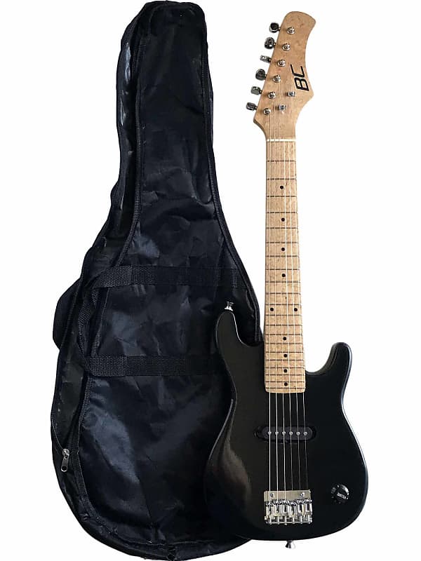 BC Mini Black Electric Guitar With Gig Bag for Kids Child | Reverb