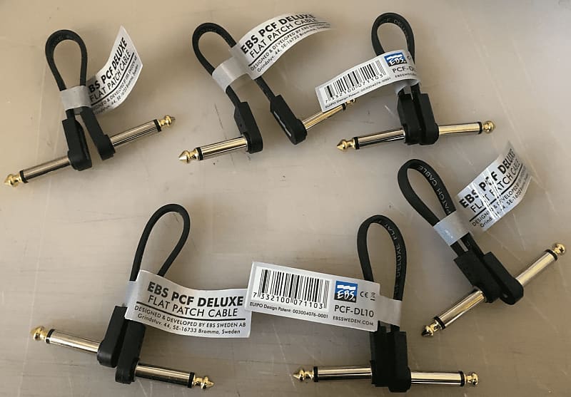 EBS PCF-DL10 Deluxe Flat Patch Cable - Right Angle to Right | Reverb