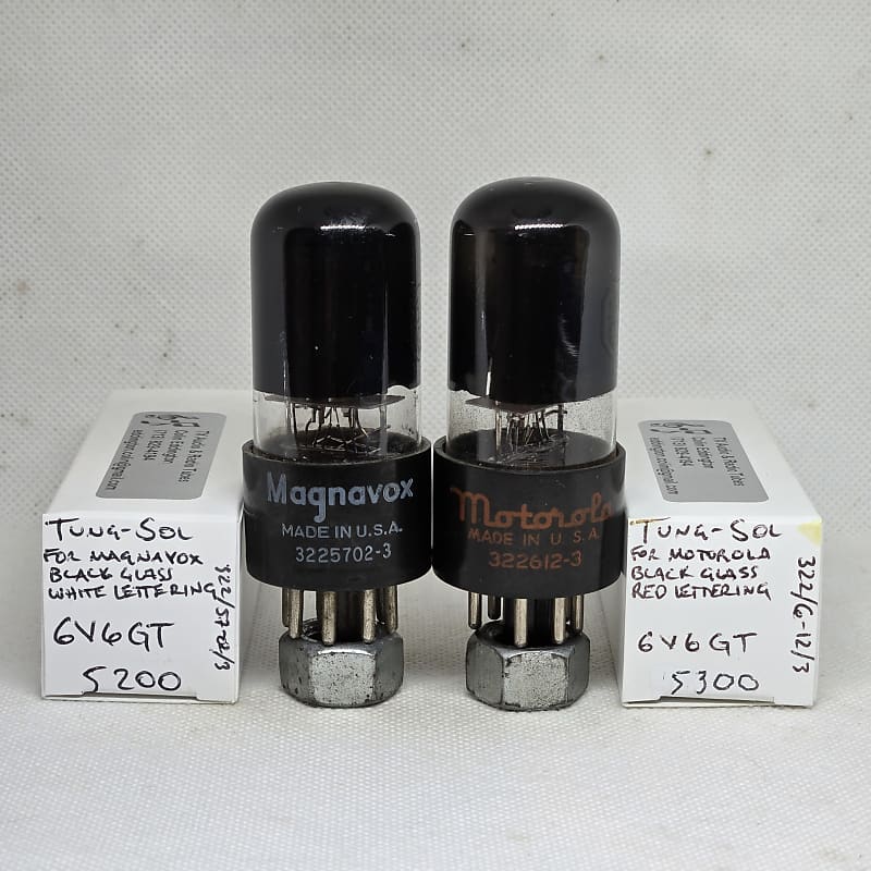 Tung-Sol 6V6GT Black Glass Well Matched (1.8%) Pair | Reverb Canada