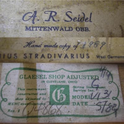 4/4 A.R. Seidel German Strad Copy Violin 1989 | Reverb