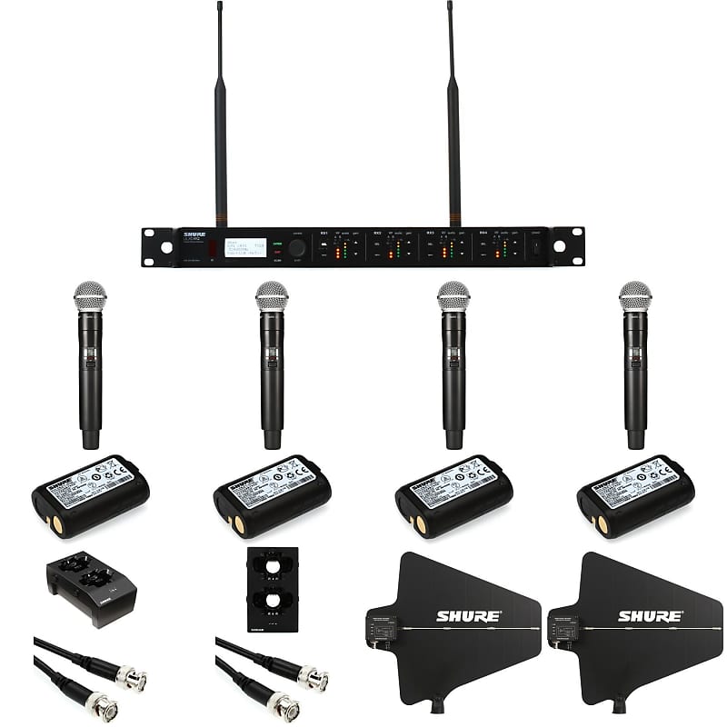 Shure ULXD4Q 4-Channel Handheld Wireless Bundle - H50 Band | Reverb