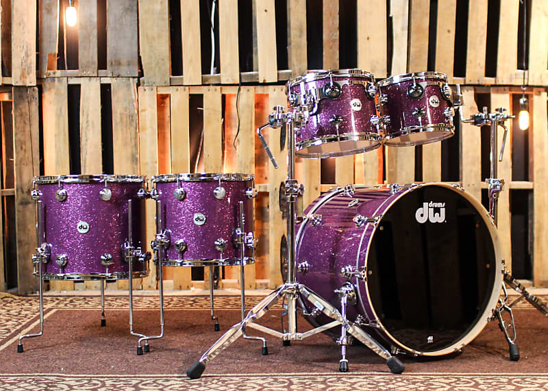 DW Collector's Maple 333 Purple Glass Drum Set - | Reverb