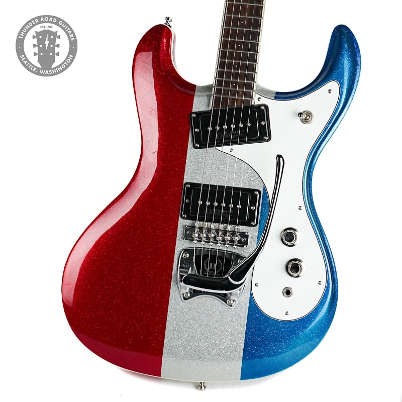 Used Hallmark 60 Custom Mosrite-Inspired Red White Blue | Reverb