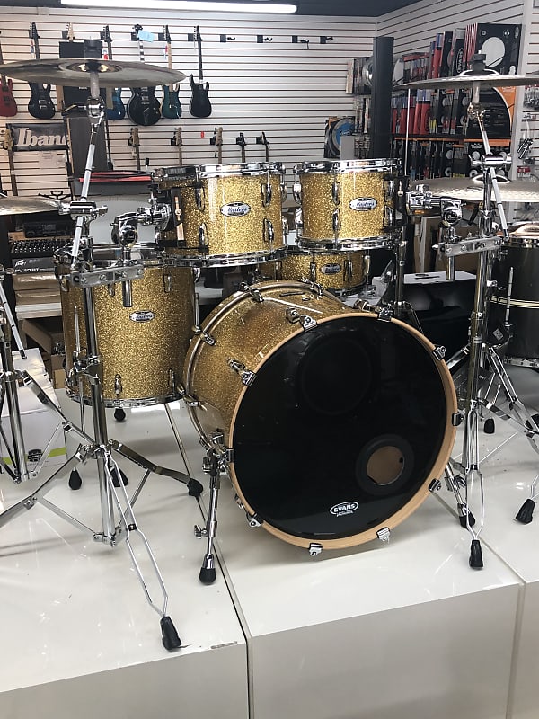 Pearl Masters Maple Complete 5 piece shell pack Gold Sparkle | Reverb