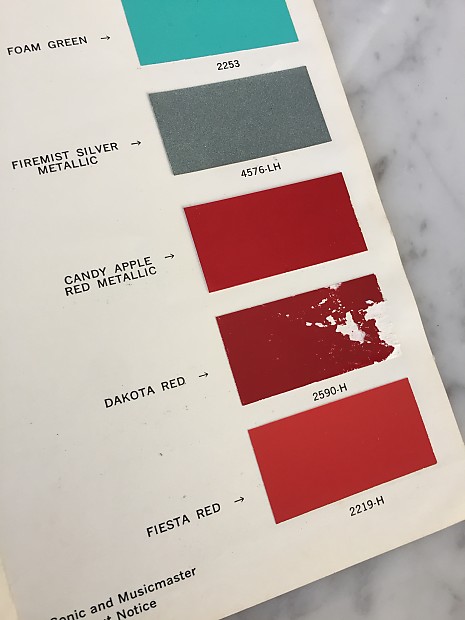 1965 Fender Color Chart Case Candy Stratocaster Telecaster | Reverb UK