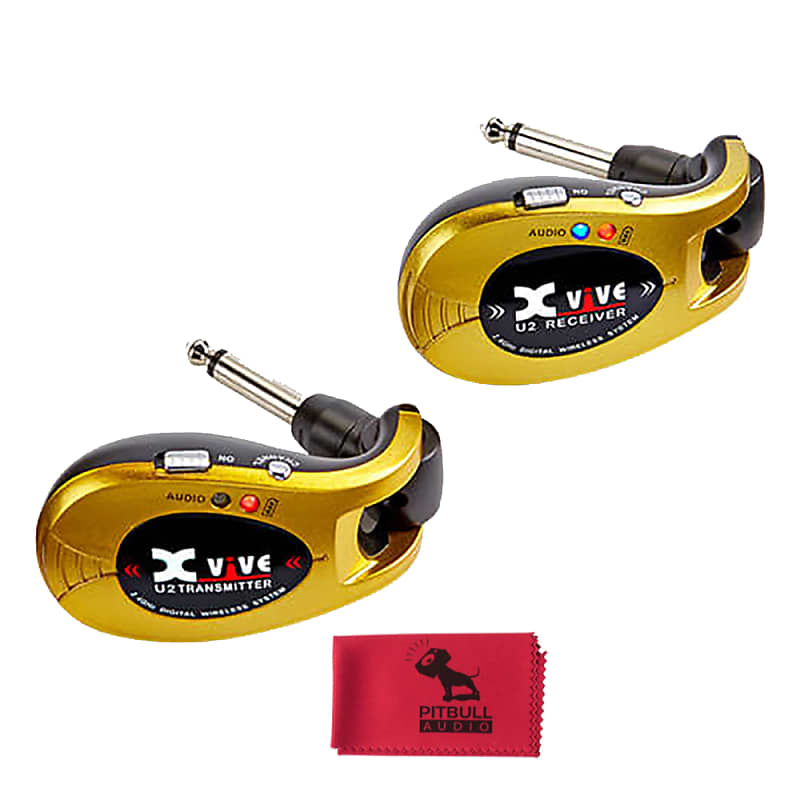 Xvive Audio U2 Digital Wireless Guitar System, Gold w/ Cloth | Reverb