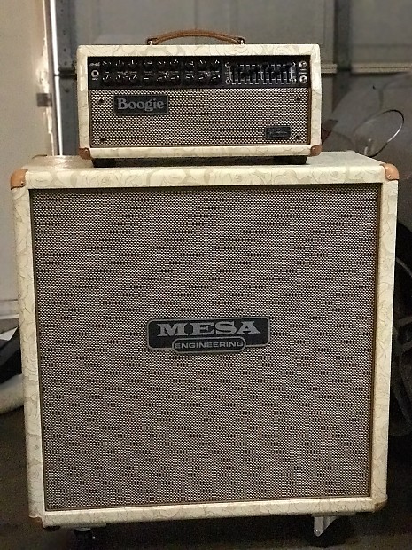 Mesa Boogie JP2C and 4x12 Cabinet in White Champagne Tolex | Reverb