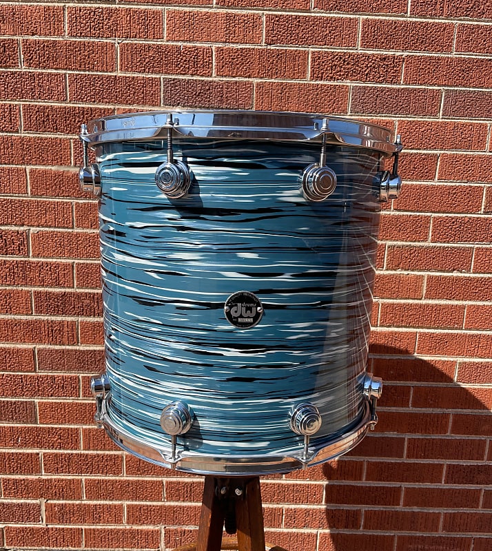 DW 16x16 Floor Tom Oyster Blue w/ Suspension Rim Mount Drum | Reverb