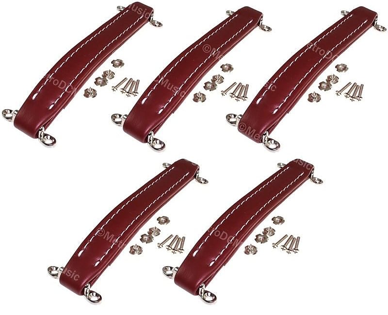 5-Pack Red Vintage Leather Style Guitar Amplifier Handle for | Reverb