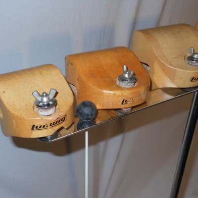 Ludwig Vintage 1978 Maple Temple Blocks w/Ludwig Stand | Reverb