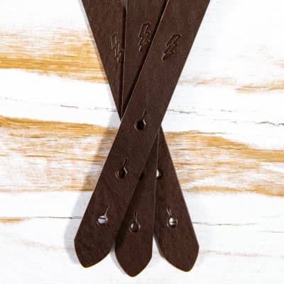 Professor Nigel's Dark Brown & Silver Leather Cable Wrap Made | Reverb