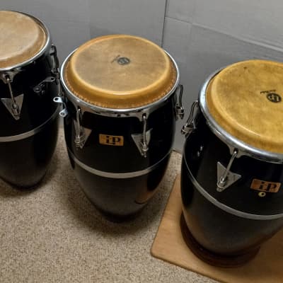 3 LP Fiberglass Congas - Quinto/Conga/Tumba - Black | Reverb