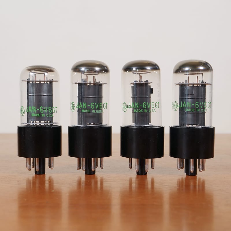 Quad of JAN GE 6V6GT Black Plate Power Tubes - Close Matched | Reverb