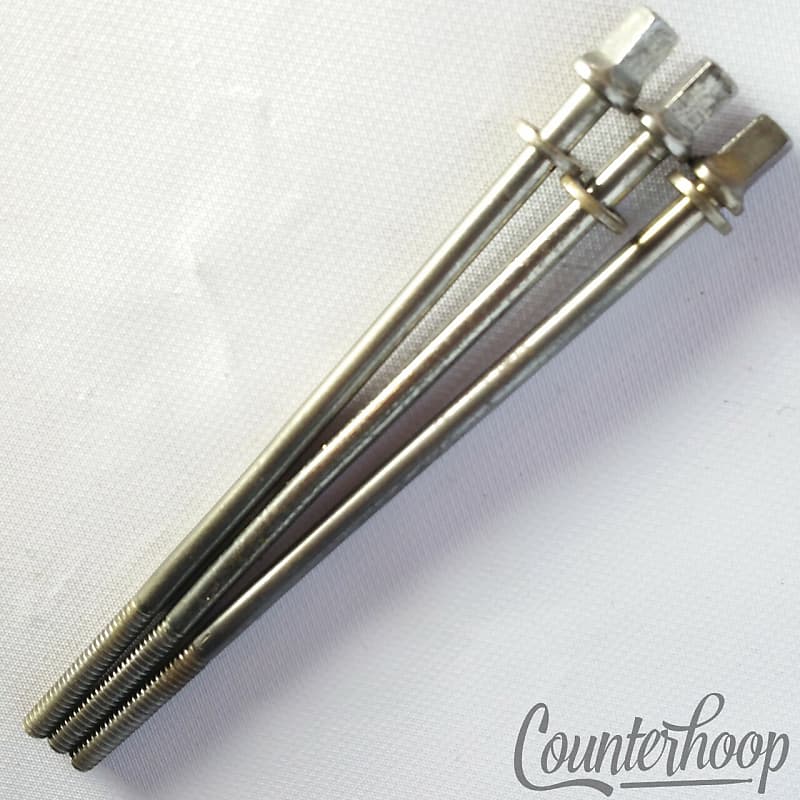 Ludwig/Leedy 3x 4 7/8"Tension T-Rods Snare/Tom Drum Nickel | Reverb