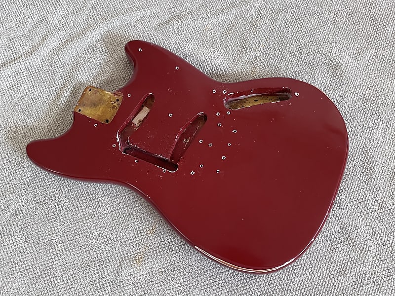1964 Fender Musicmaster Duo Sonic guitar body red | Reverb Australia