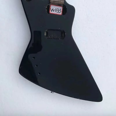 Black Explorer Style Left Handed Guitar Body with Neck, | Reverb