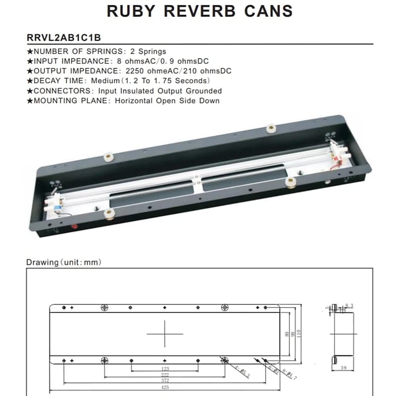 Ruby 4-SPRING 8 OHM SPRING REVERB UNIT - RRVL2AB1C1B FOR | Reverb
