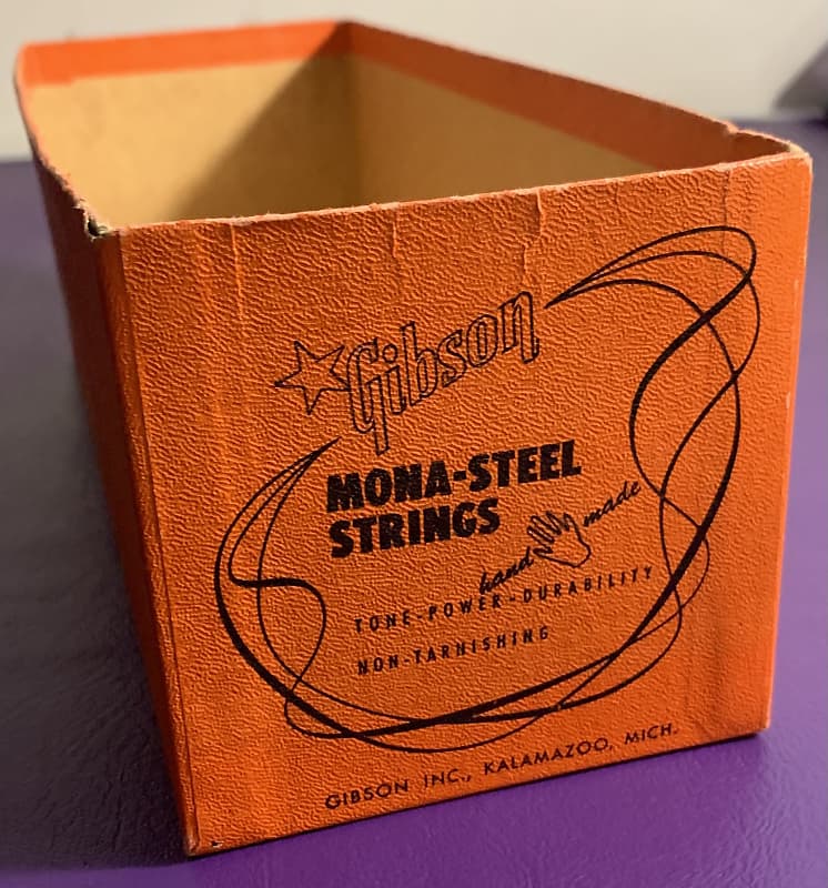 Vintage 1954 Gibson MONASTEEL GUITAR String Carton Box Rare | Reverb