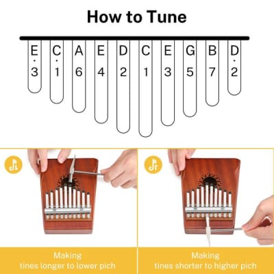 10 Key Kalimba Thumb Piano Solid Finger Piano Mahogany Body | Reverb