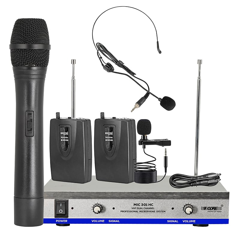 5 Core Wireless Microphone Dual Handheld Mic Cordless | Reverb