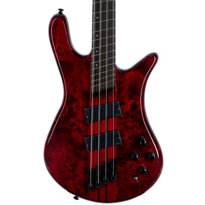 Spector NS Dimension 4 Bass Guitar - Black and Blue Gloss | Reverb