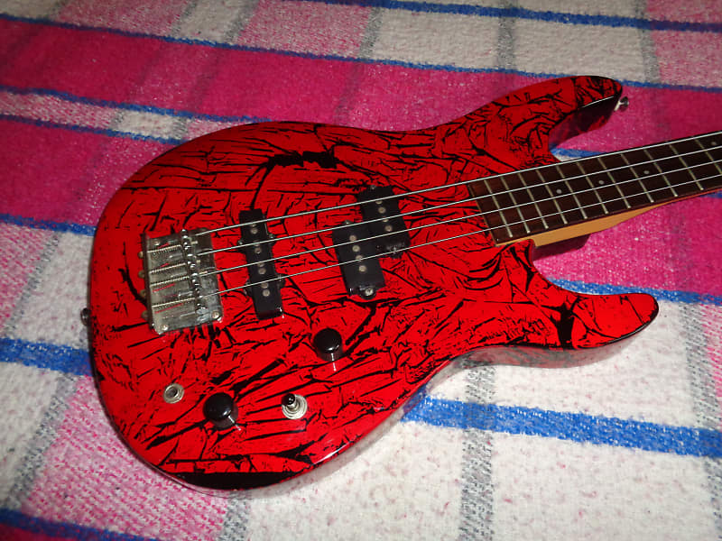 Aria Pro II SLB Series Bass Red Crackle Finish EASY PROJECT | Reverb