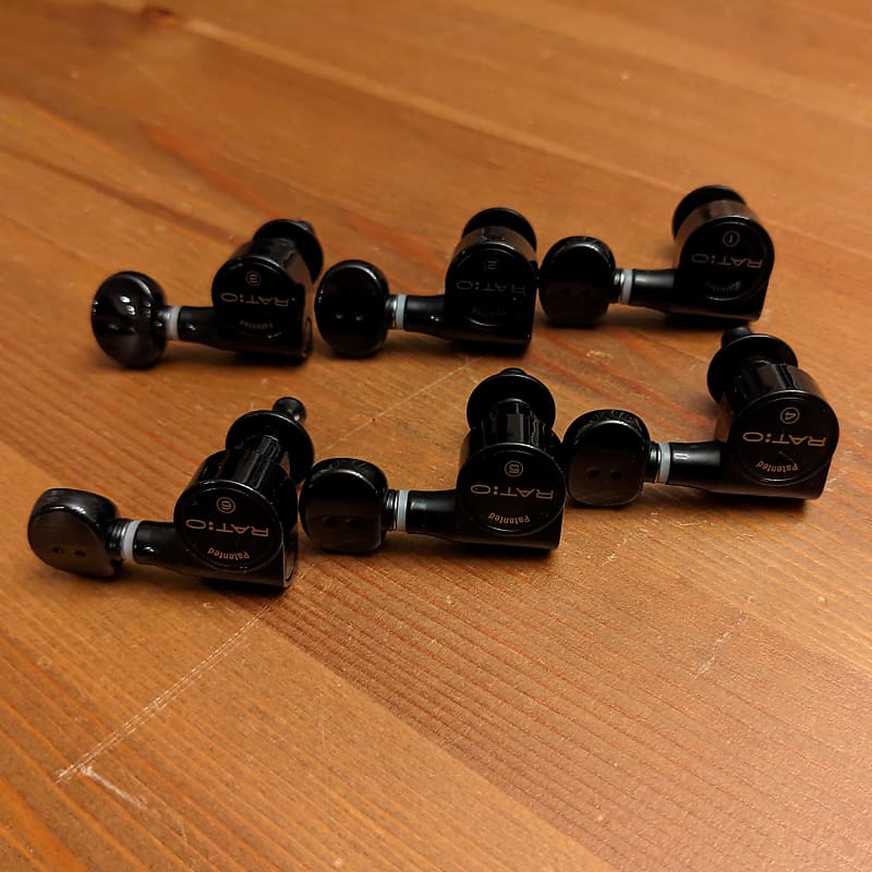Graph Tech Ratio Tuners - Black - 6-in-Line | Reverb