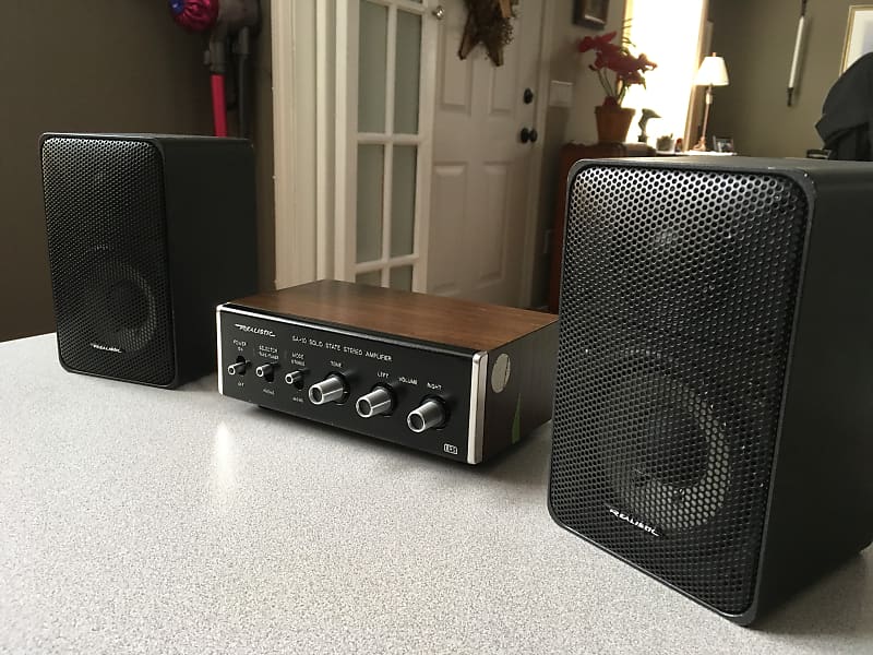 Realistic SA-10 amplifier & Minimus-7 speakers 1970s Black | Reverb