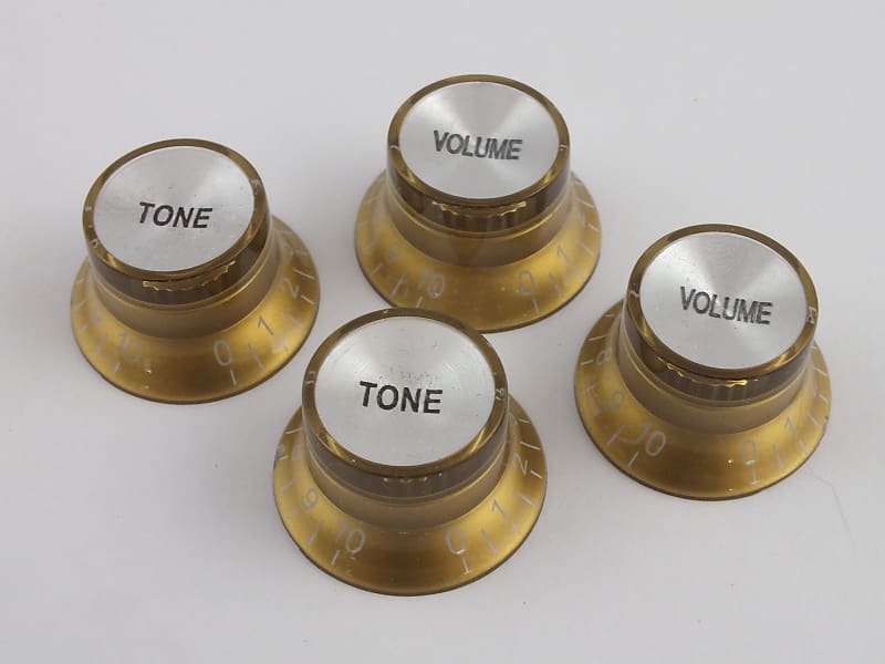 Gold Reflector Knobs Top Hat Mirror fits Epiphone guitars | Reverb