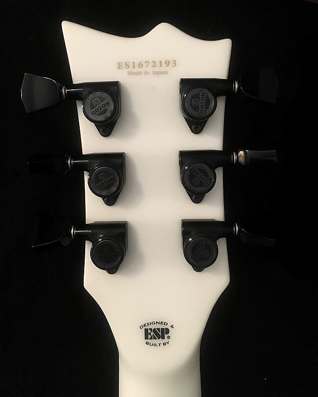 ESP EII ECSWS Snow White Satin Eclipse W/EMG PU's & Case Made | Reverb