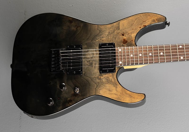 Schecter C-1 Standard - Black Fade Burst Burl | Reverb